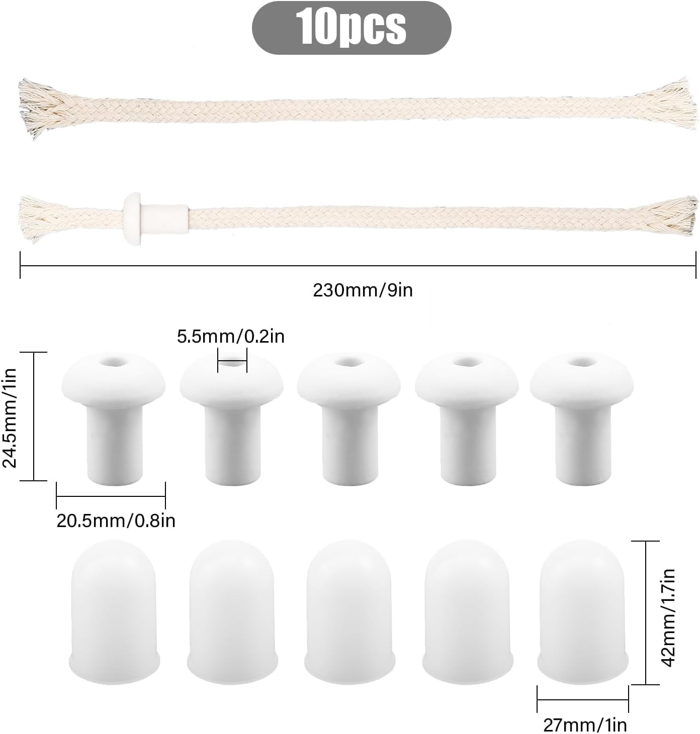10 Sets Lap Alcohol Burner Lamp Kit Including Plastic Lamp Caps Cotton ...