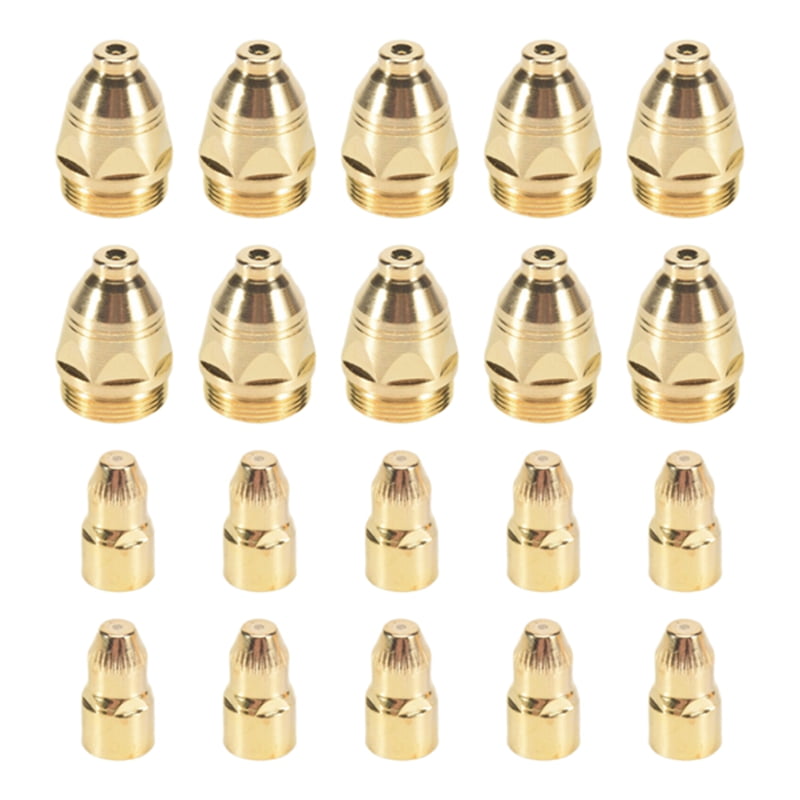 10 Sets/Lot P80 Air Plasma Consumables Golden CNC Cutting Machine Plasma Cutter Nozzle Hafnium ...