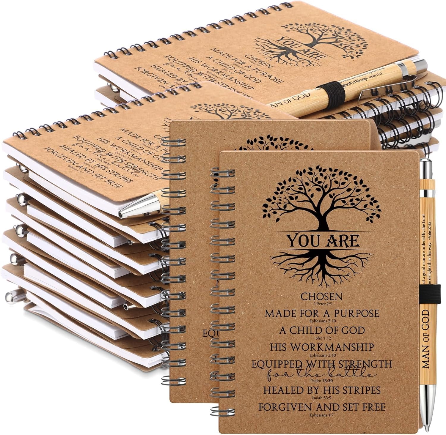 10 Sets Man of God Gifts for Men Christian Fathers Day Spiral Notebooks ...