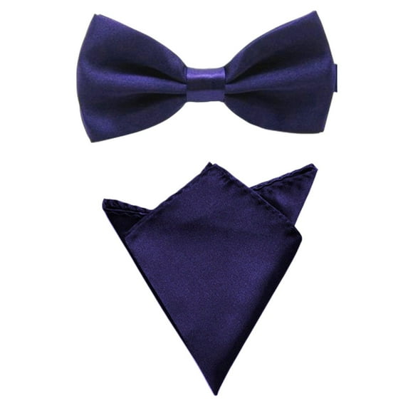 10 Sets Men Satin Solid Bowtie Bow Tie Handkerchief Pocket Square Hanky ...