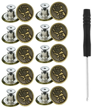 Walmart 50-Pack Black Jeans Buttons, 17mm Metal Rivet Snap Fasteners ...