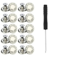 Walmart 50-Pack Black Jeans Buttons, 17mm Metal Rivet Snap Fasteners ...