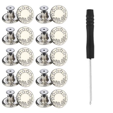 Walmart 50-Pack Black Jeans Buttons, 17mm Metal Rivet Snap Fasteners ...