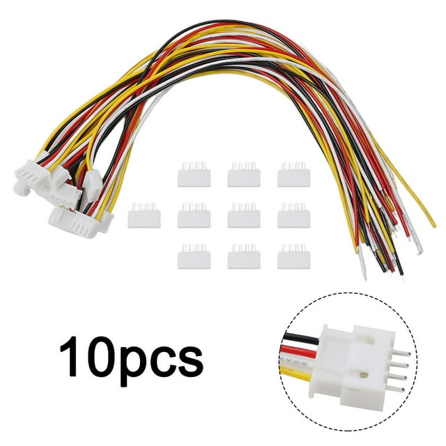 10 Sets Of for Jst Xh2.54mm Wire And Cable Connectors 2-4 Pin Male Female 24Awg 4P - Walmart.com