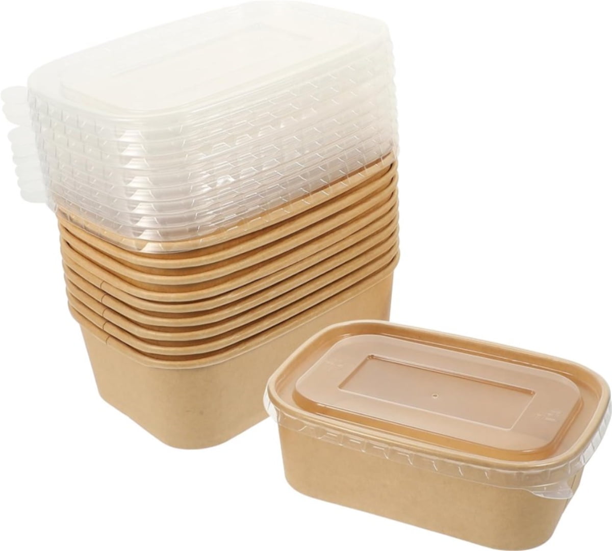 10 Sets Packed Lunch Box,Reusable Oil-Proof Storage Box,Rectangle Paper ...