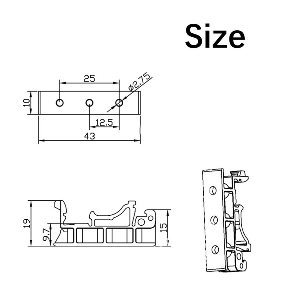 10 Sets Pcb Din For C45 Rail Mount Adapter Pcb Mount Bracket Clips ...
