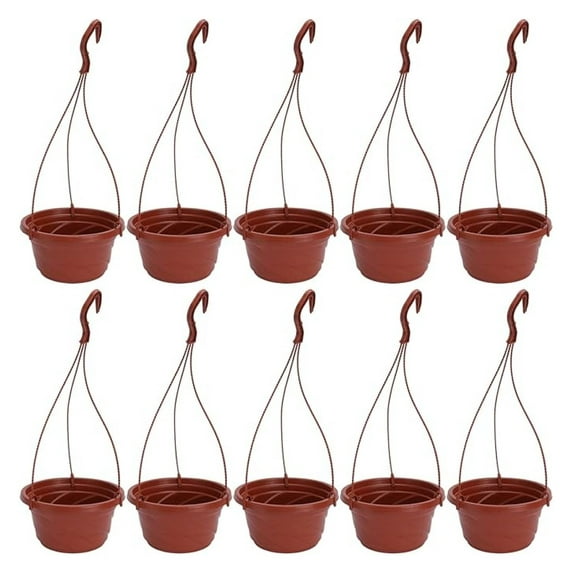10 Sets Plastic Hanging Planters with Drainage Holes and Detachable - 6 ...