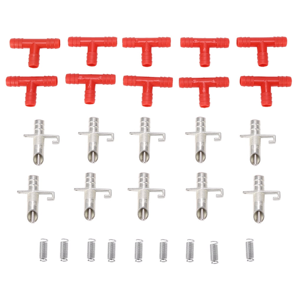 10 Sets Practical Automatic Red Water Feeder Nipple Waterer Drinker For ...