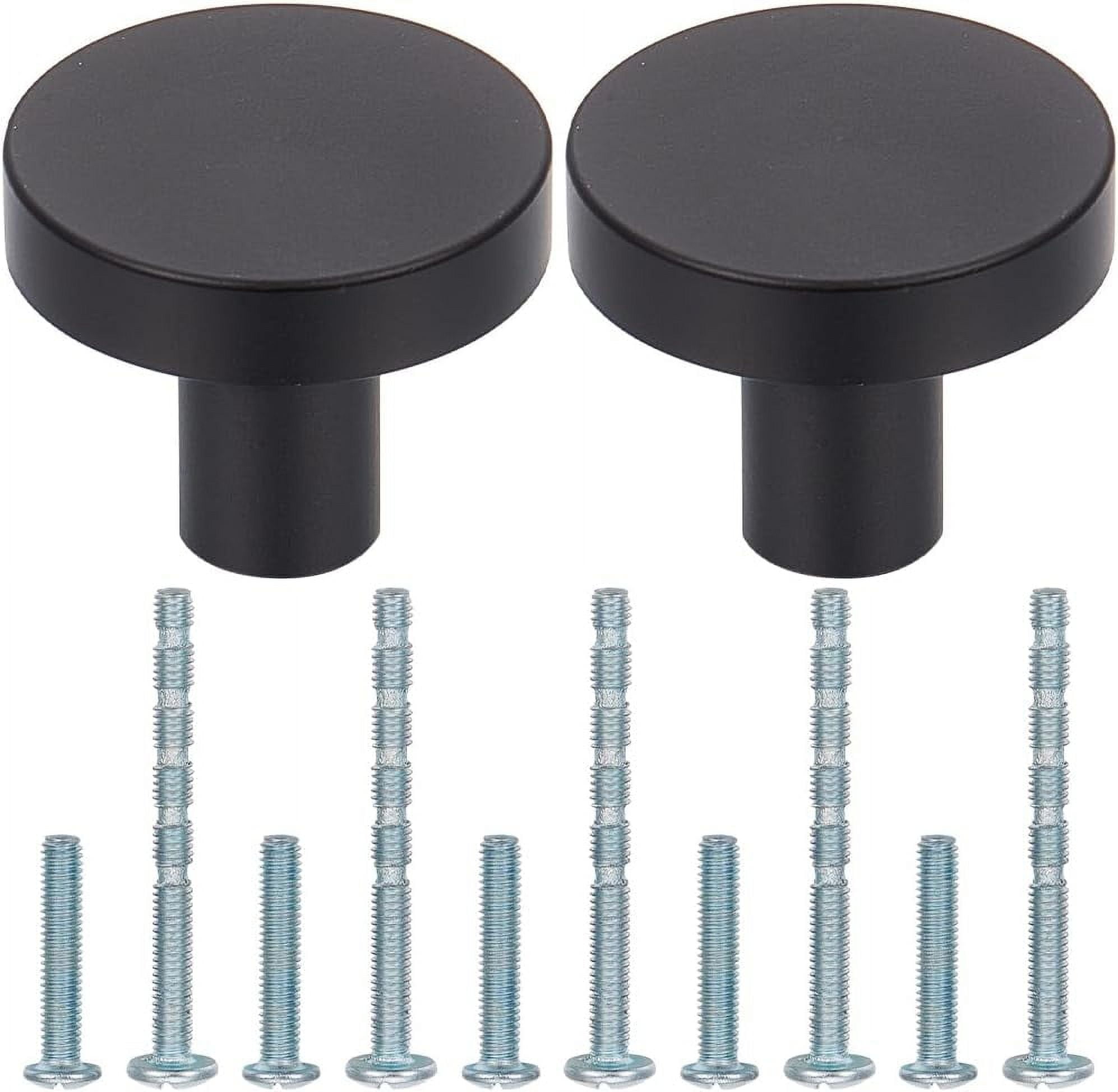 10 Sets Round Black Drawer Knob Metal Aluminum que Mushroom Solid ...