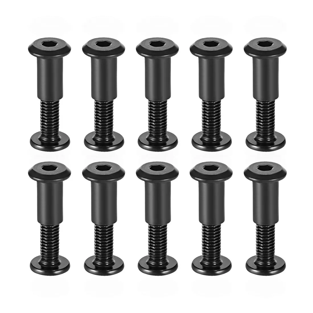 10 Sets Screw Post Male M6x20mm Binding Bolts Carbon Steel Black ...