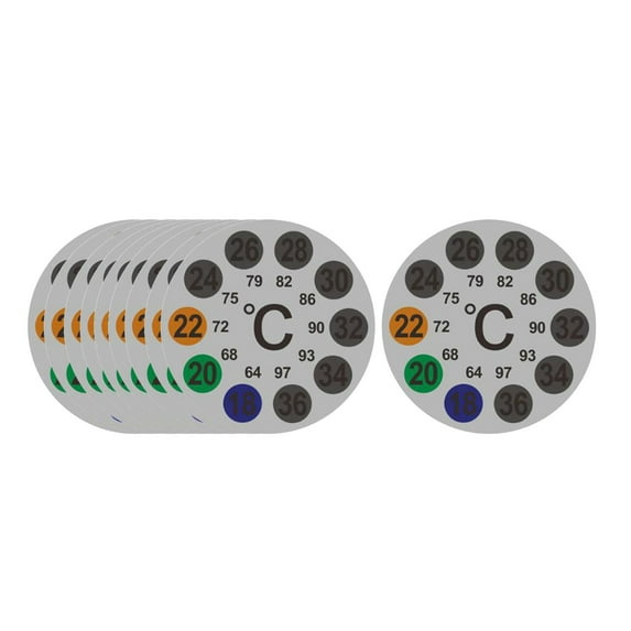 10 Sets Stick on Thermometer Water Temperature Patch Accurate Round ...