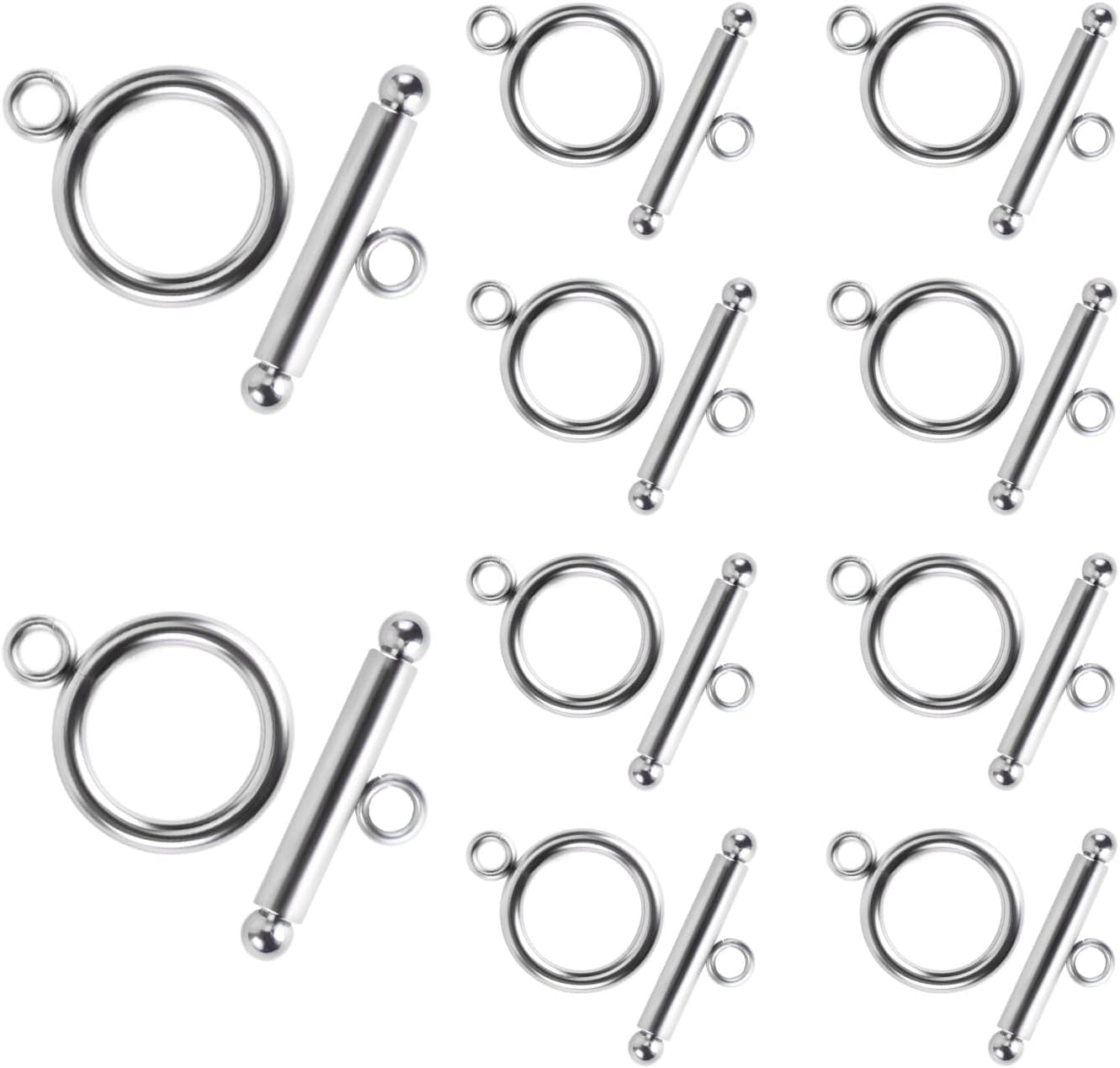 10 Sets Toggle Clasps for Jewelry Making Round Iq Toggle Clasps & T-Bar ...