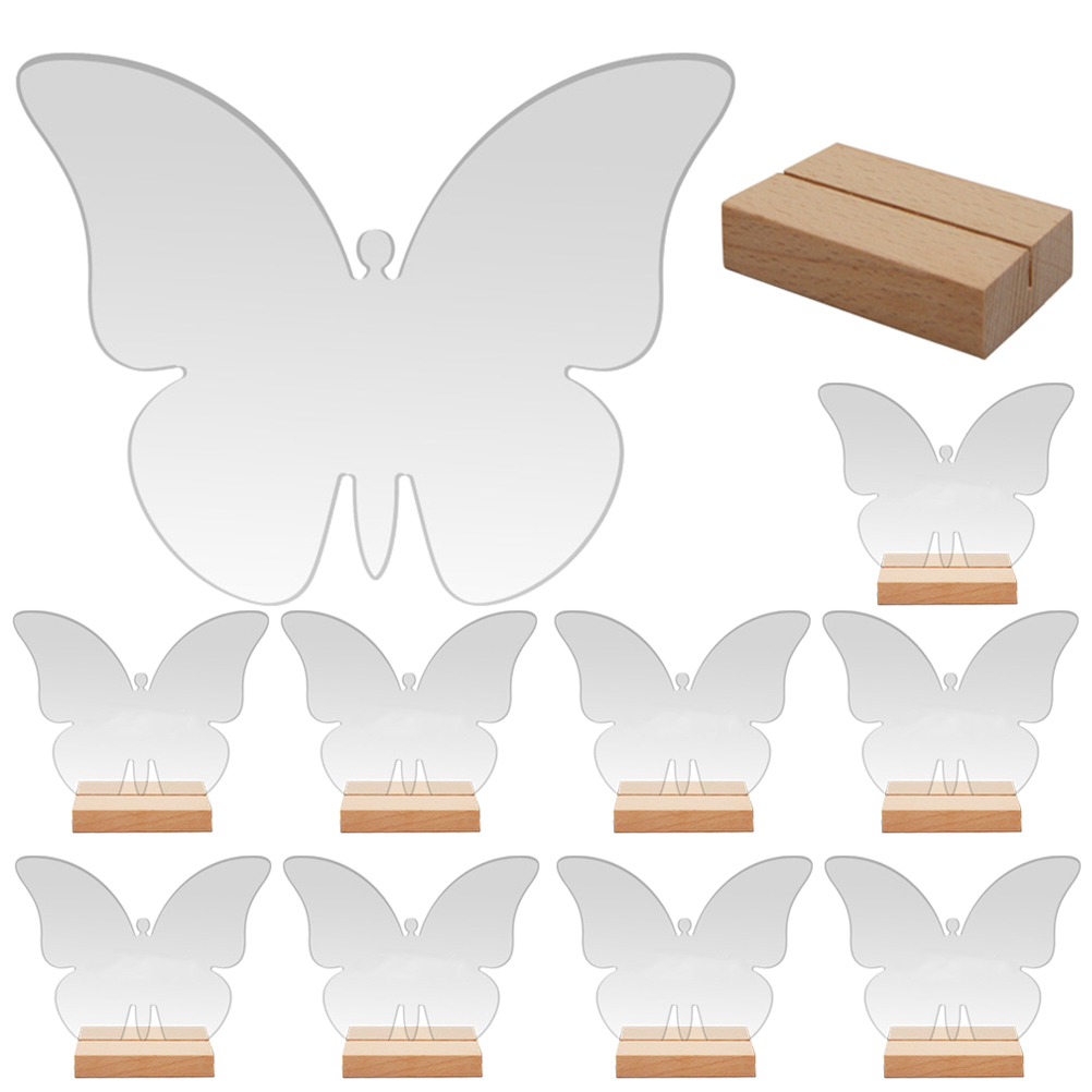10 Sets Transparent Butterfly Acrylic Sign Blank Acrylic Butterfly ...