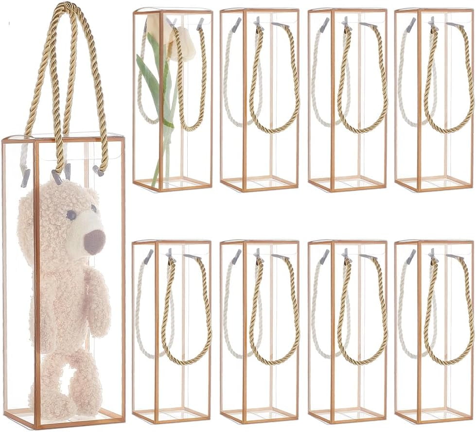 10 Sets Transparent Plastic Gift Box 2.8x2.8x8.3 Inch Clear PVC Plastic ...