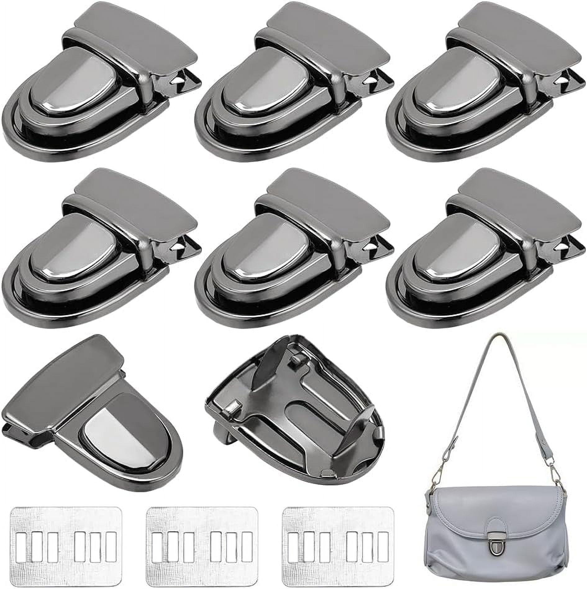 10 Sets Tuck Lock Clasp Catch Gunmetal Purse Thumb Locks Metal Press ...