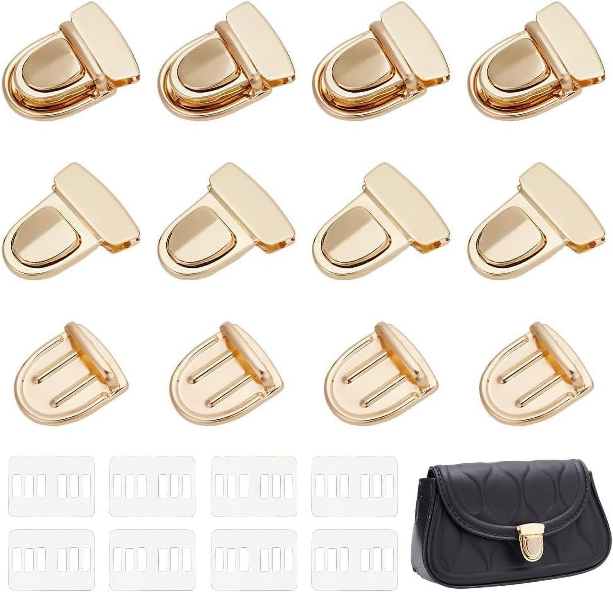 10 Sets Tuck Lock Clasp Catch Light Gold Purse Thumb Locks Metal Press ...