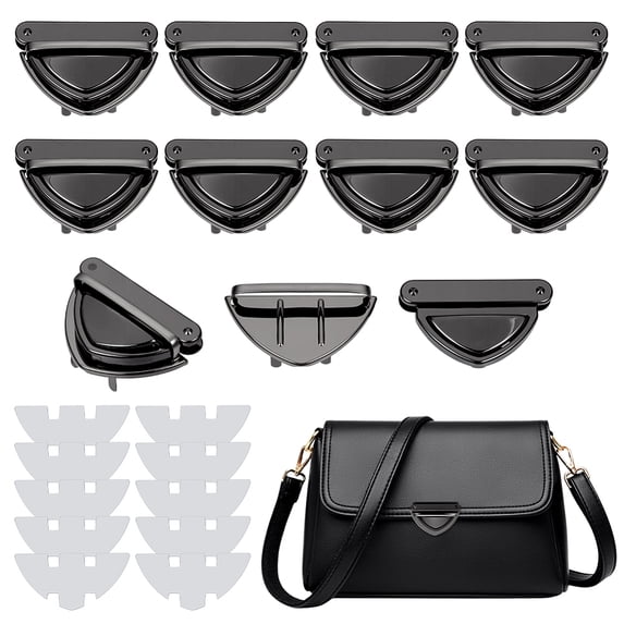 10 Sets Tuck Lock Clasp Catch Triangle Iron Purse Thumb Locks Purse ...