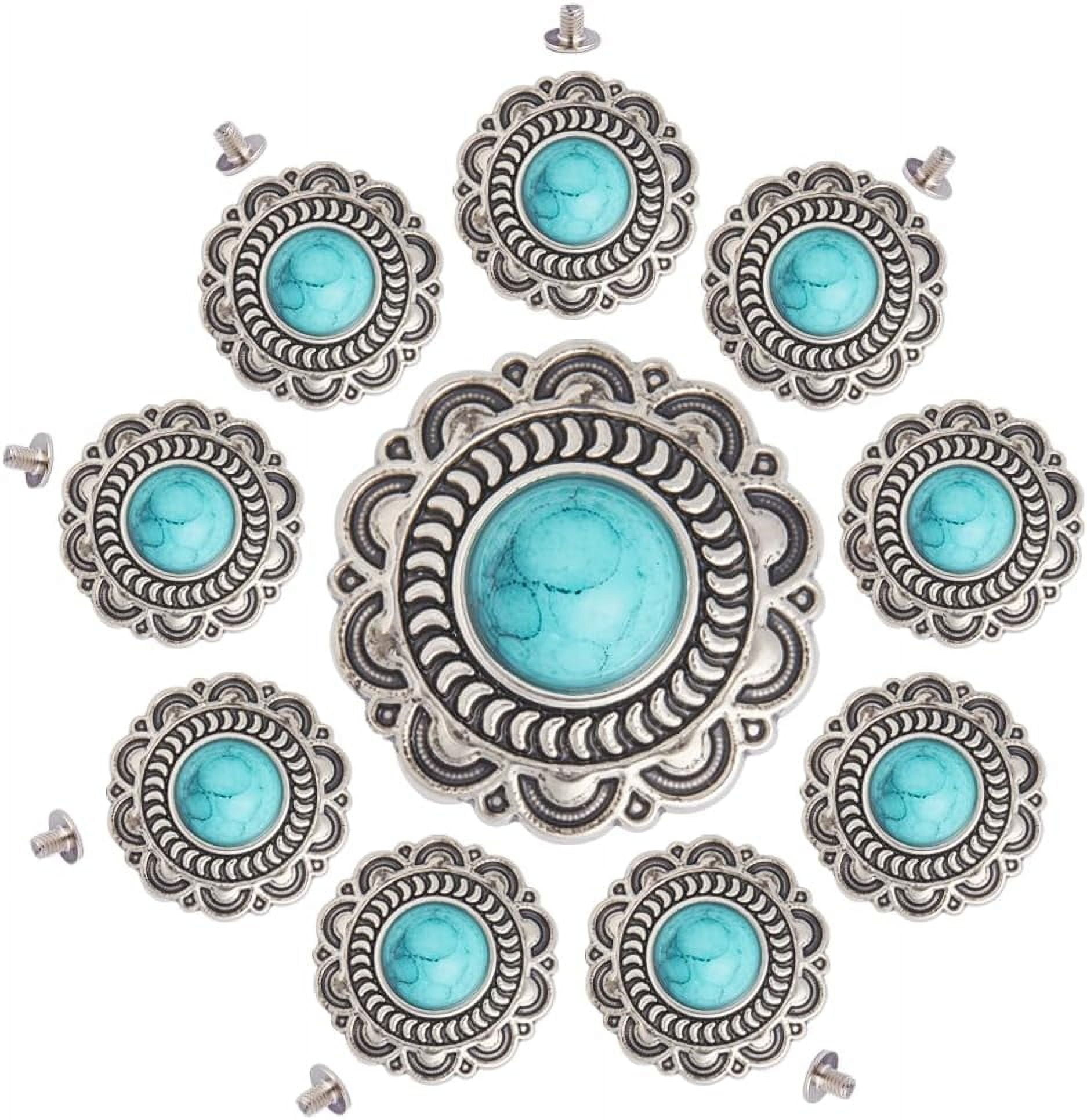 10 Sets Turquoise Buttons Screw Back Buttons Western Style Buds Daisy ...