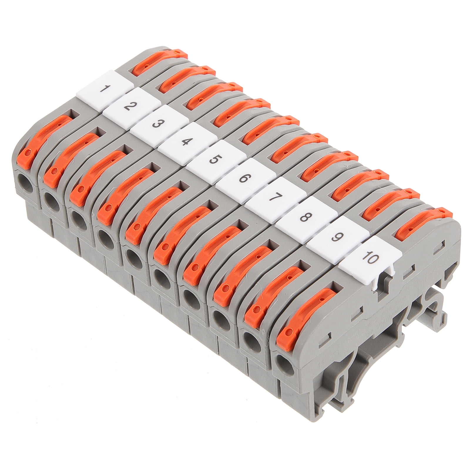 10 Sets Wire Connectors Rail Terminal Din Block Solid - Walmart.com