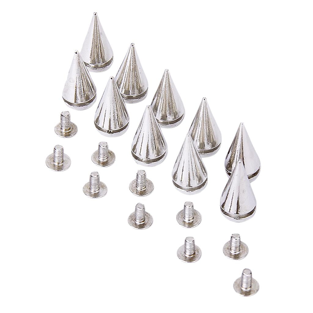 10 Sets of 19mm Cone Threaded Spikes Tacks for Garment Decoration Bags ...