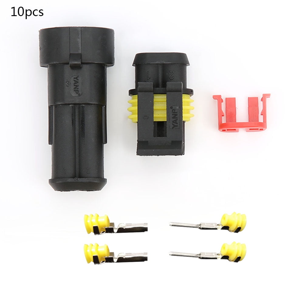 10 Sets of 1P, 2P, 3P AMP Male & Female Plugs, 1.5mm Waterproof Car ...