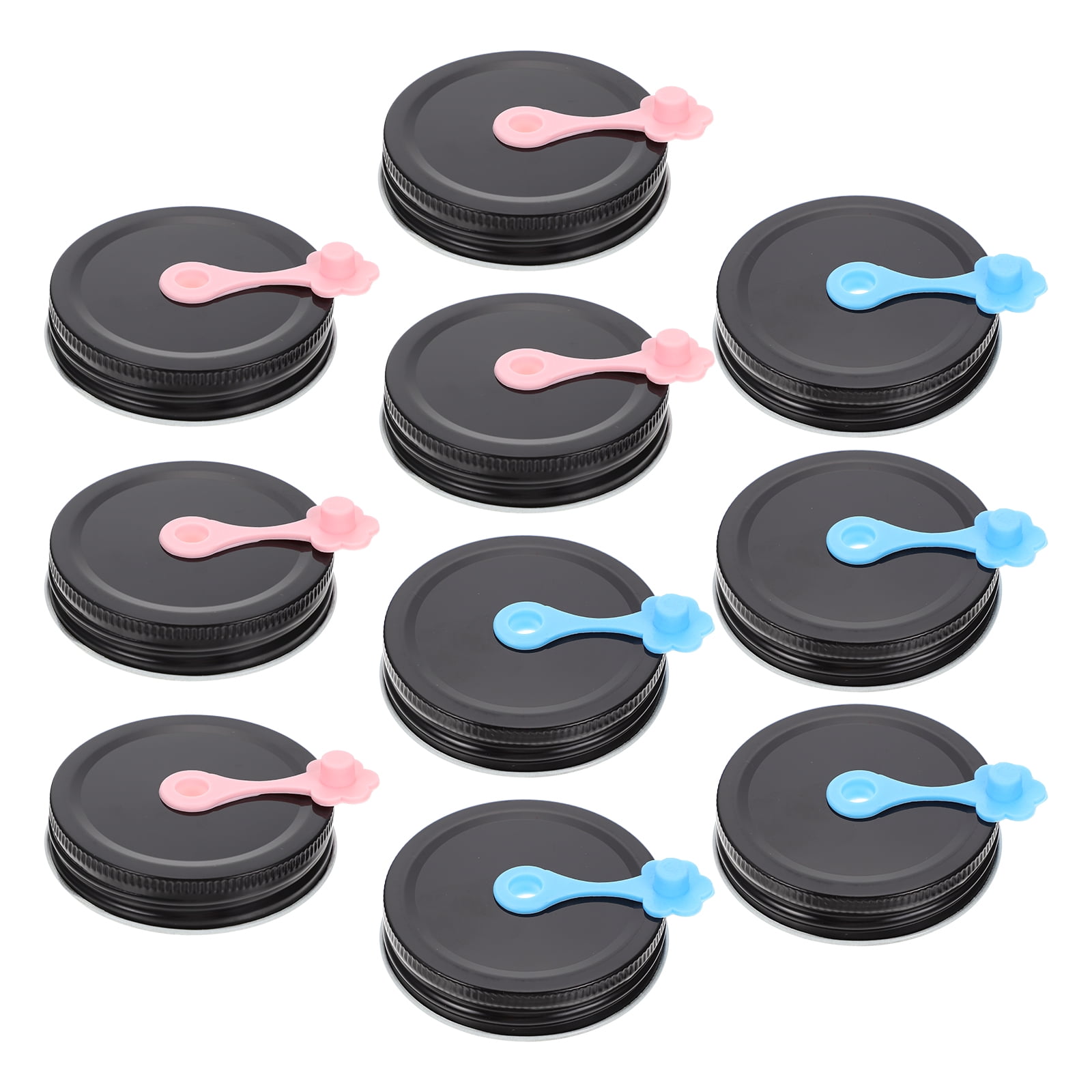 10 Sets of Jar Lid Caps with Hole Canning Lids Drinking Jar Lids ...