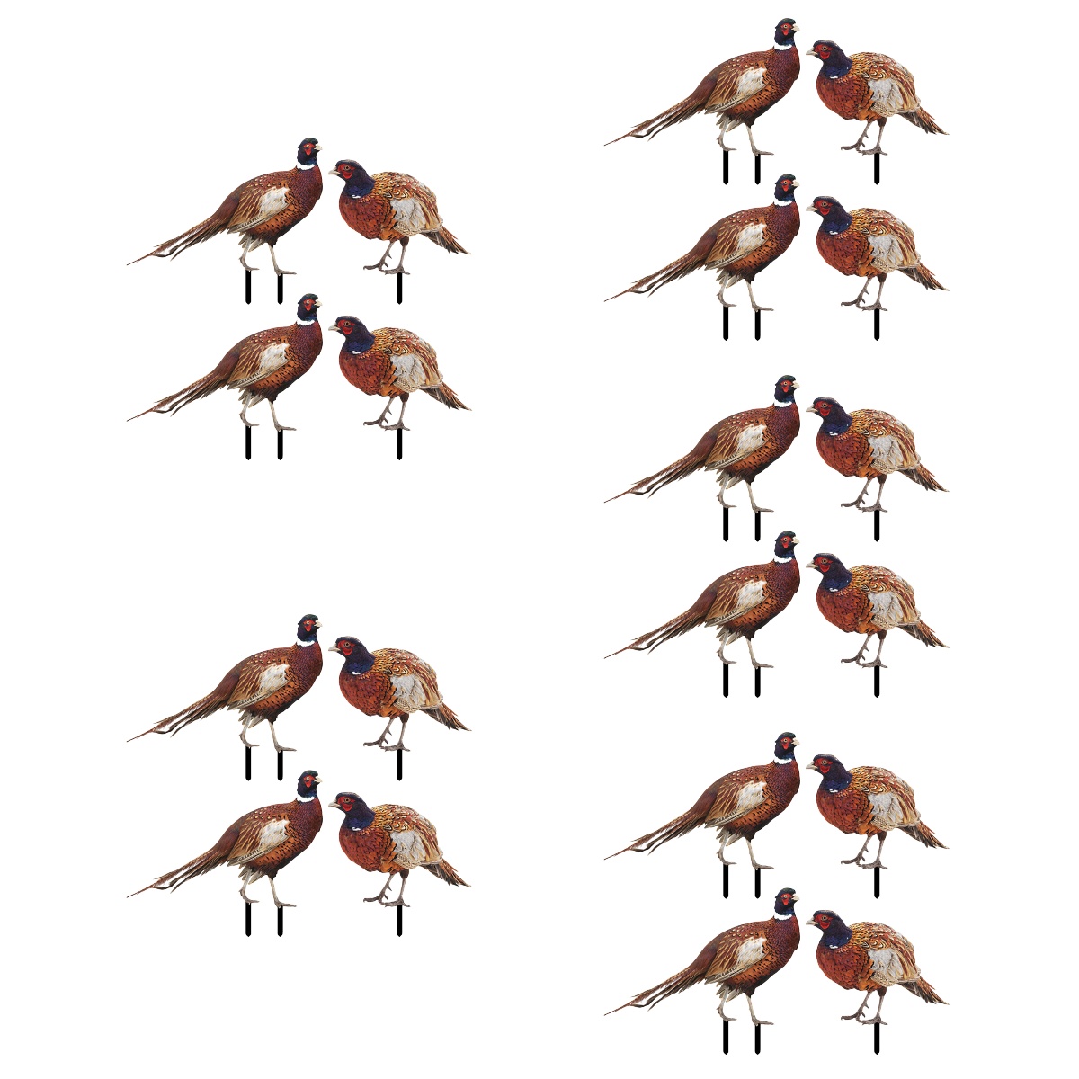 10 Sets of Lifelike Pheasant Sculpture Acrylic Animal Stake Outdoor ...