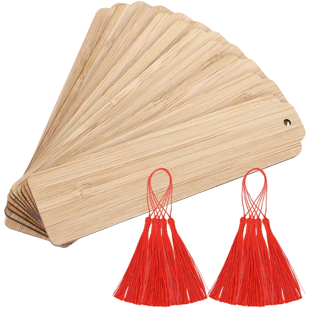 Worgeous 10 Sets of Beige Wooden Blank Bookmarks for DIY Page Markers ...
