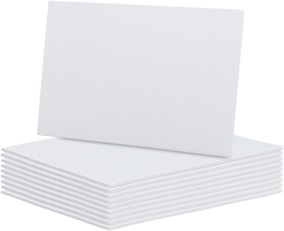 10 Sheet 10 Sheets White Corrugated Plastic Sheets 7.8x11.8inch Blank ...