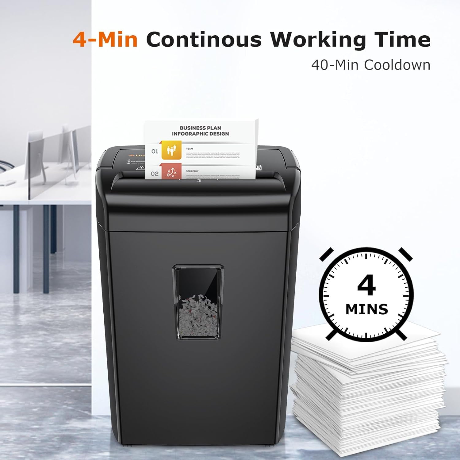 10-Sheet Cross Cut Paper Shredder, 5.5 Gal Home Office Heavy Duty ...