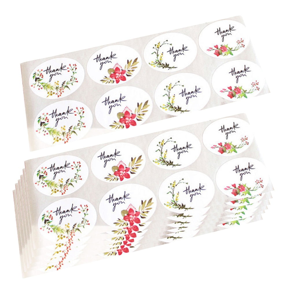 10 Sheet Lovely Thank You Sticker Labels 12pcs/Sheet Flower Thank You ...