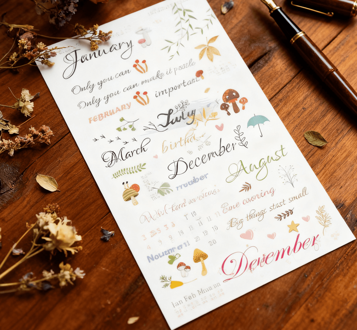 10 Sheet Monthly Planner Stickers Calendar Journaling Labels for ...