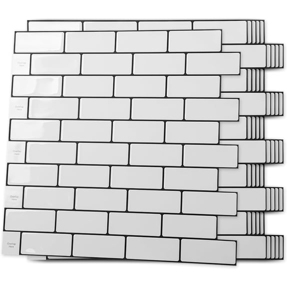 10-Sheet Peel and Stick Backsplash Tile for Kitchen - 12”×12” Stick on ...