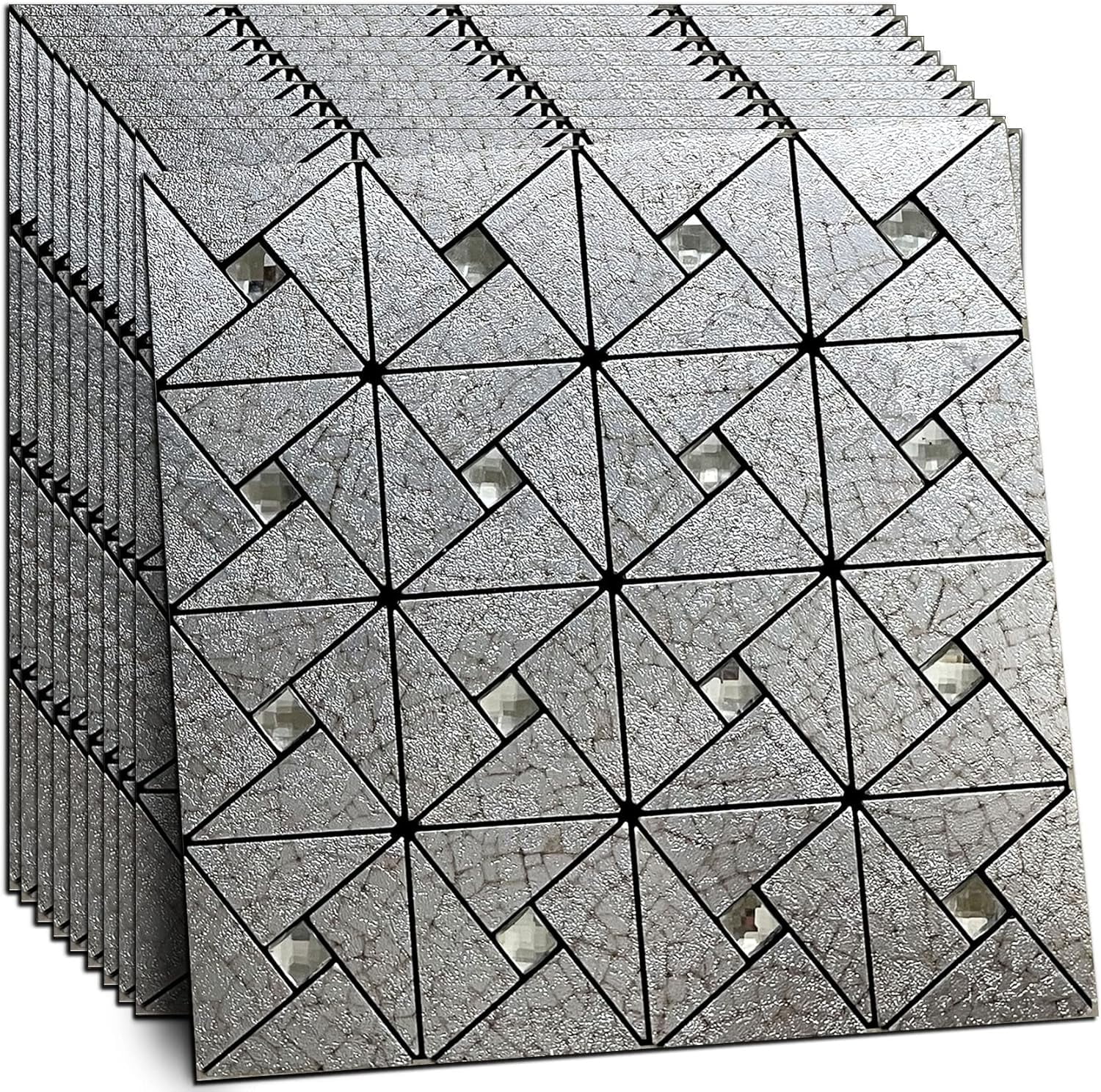 10-Sheet Peel and Stick Backsplash Tile, Windmill Plus Glass Self ...
