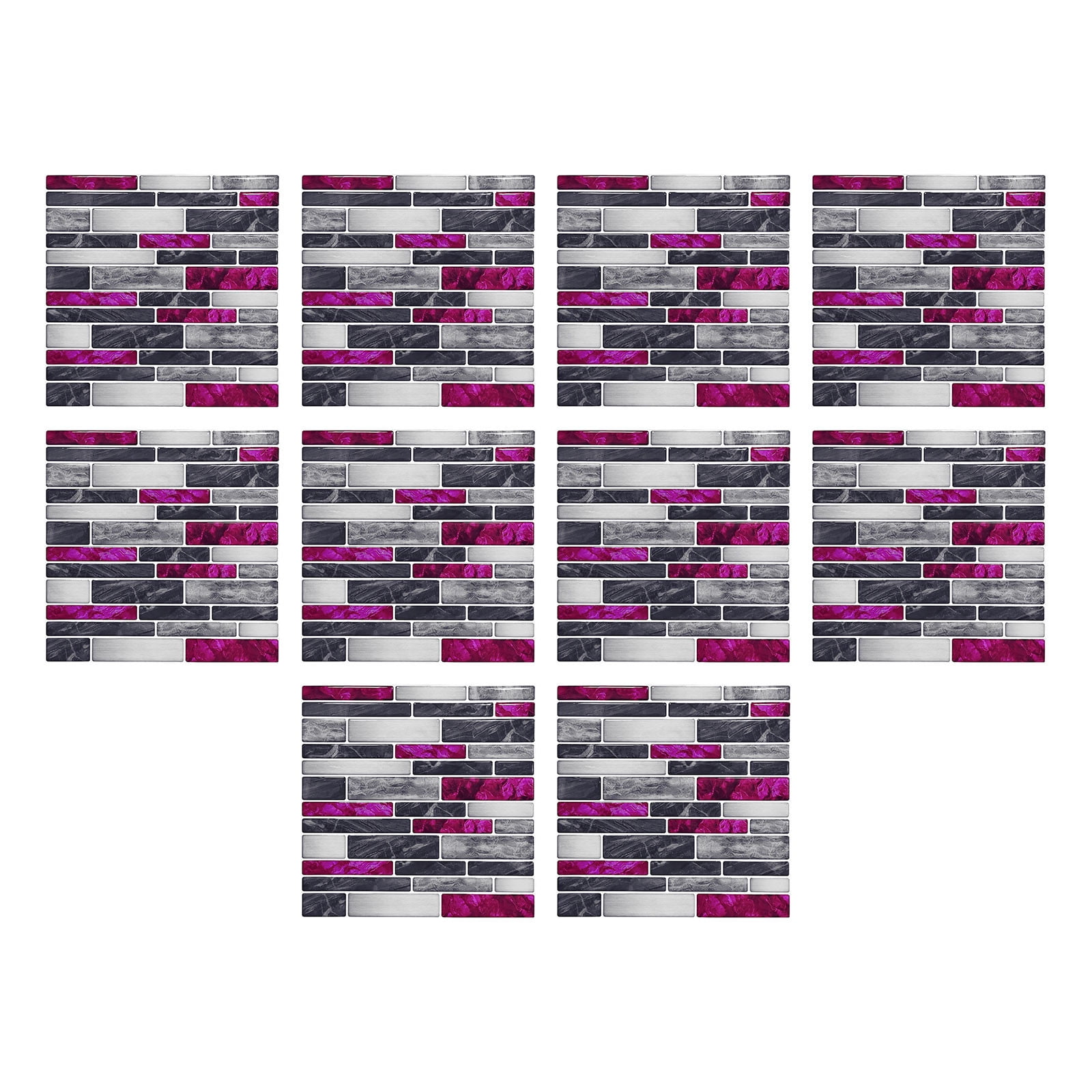 10 Sheet Peel and Stick Backsplash Tiles - Wall Sticker Wallpaper ...