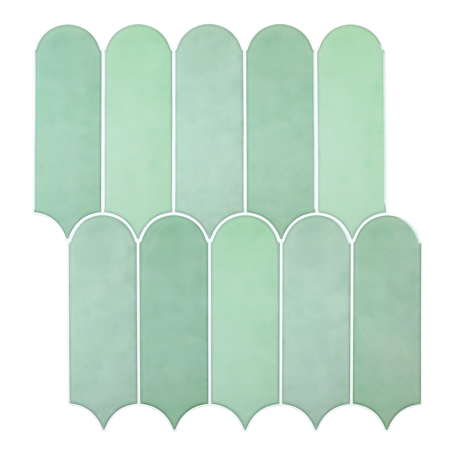 Peel and Stick Backsplash Feather Tile, Sage Green Self Adhesive Wall ...
