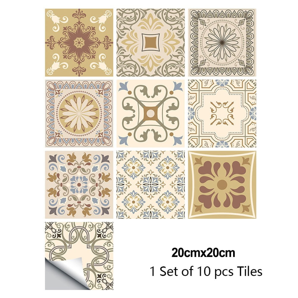10-Sheet Stick On Kitchen Backsplash Tiles, 8"x8" Peel and Stick Self ...