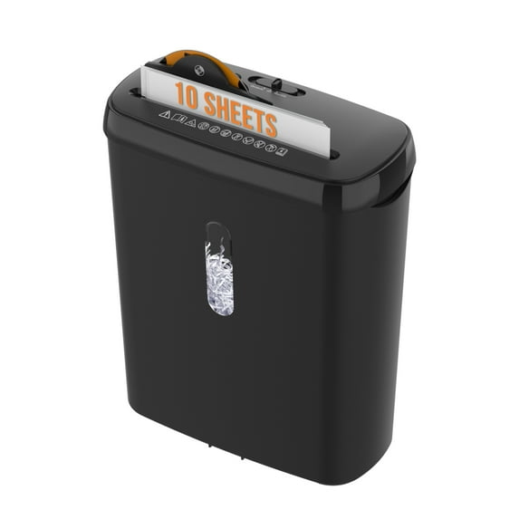 10-Sheet Strip Cut Paper Shredder P-2 Security Level with 3.17-Gallon ...