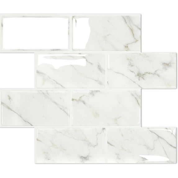 10-Sheet Subway Tile Peel and Backsplash, Self Wall Tiles, Backsplash ...
