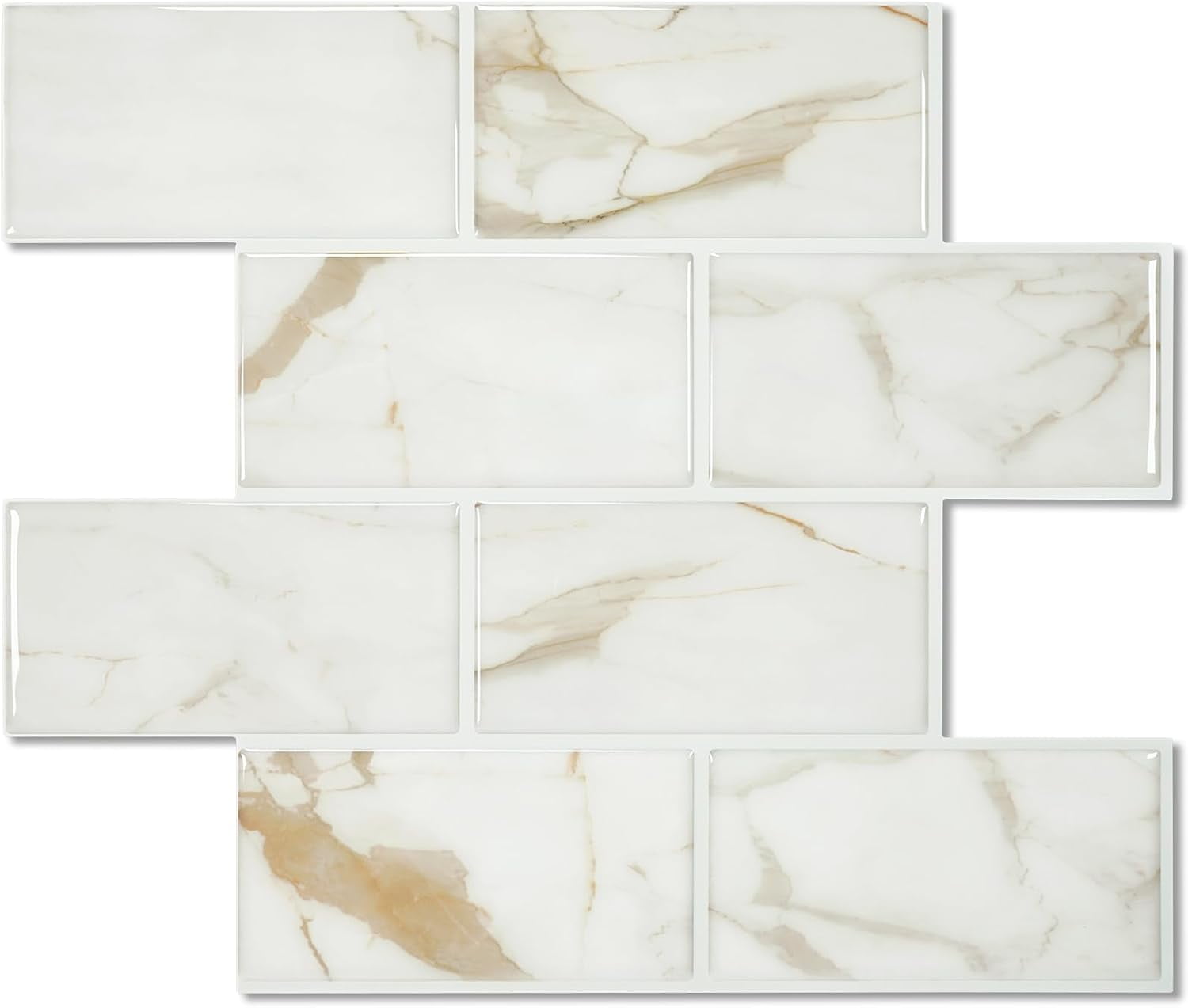 10-Sheet Subway Tile Peel and Stick Backsplash, Self Adhesive Vinyl ...