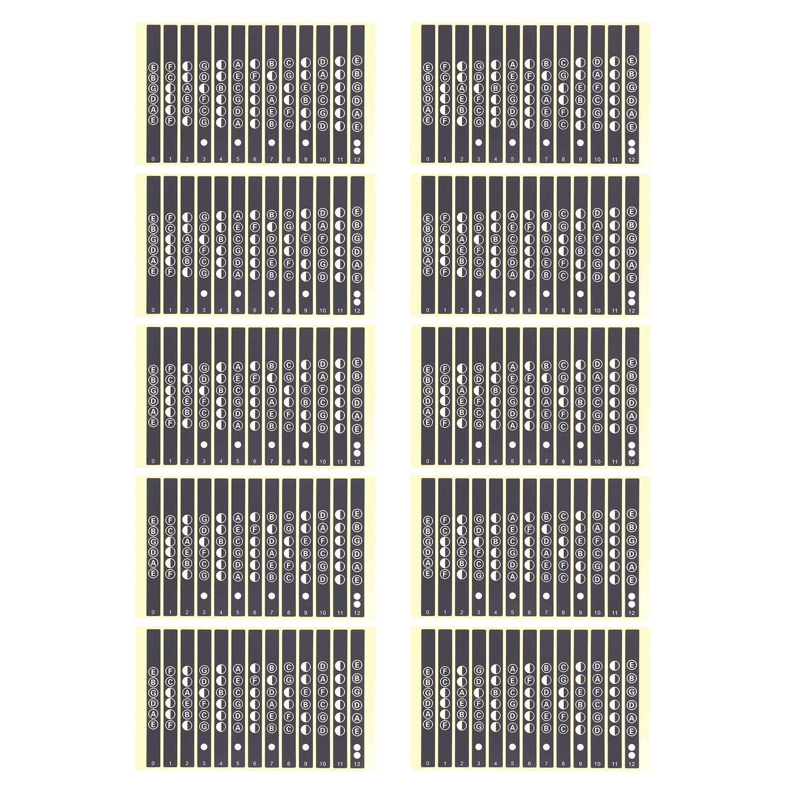 10 Sheet Ukulele Audio Stickers Guitar Decal Fretboard Decals ...