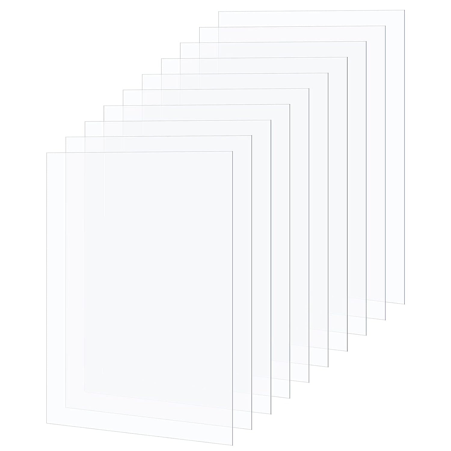 10 Sheets 0.7mm Plexiglass Picture Frame Replacement Transparent ...
