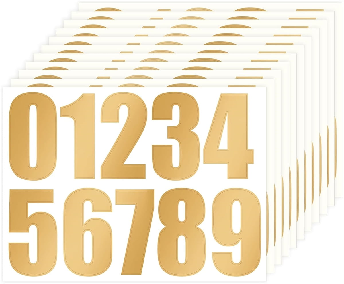 10 Sheets 0-9 Numbers Stickers for Mailbox,Vinyl Waterproof Digital ...