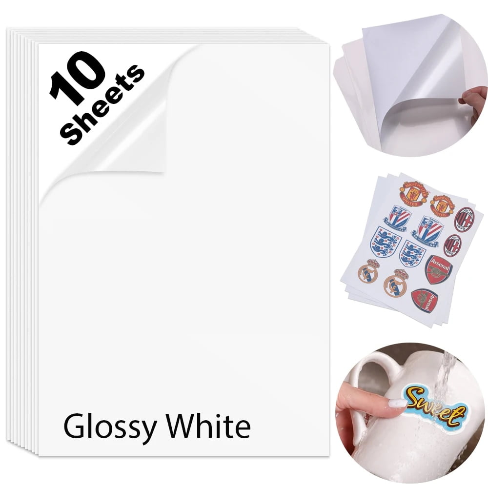 10 Sheets 100% Transparent Vinyl Sticker Paper Matte A4 Label Sticker ...
