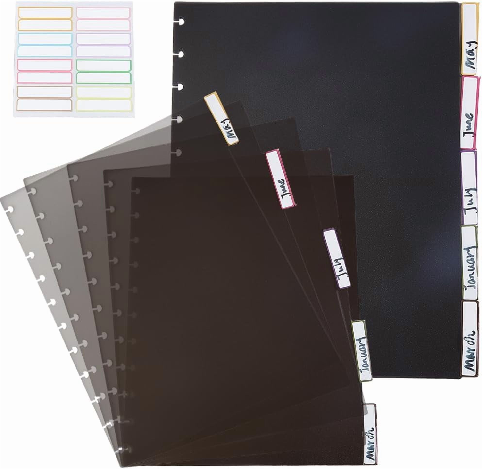 10 Sheets 11 Disc Letter Tab Dividers Black Discbound Tab Dividers 5 ...