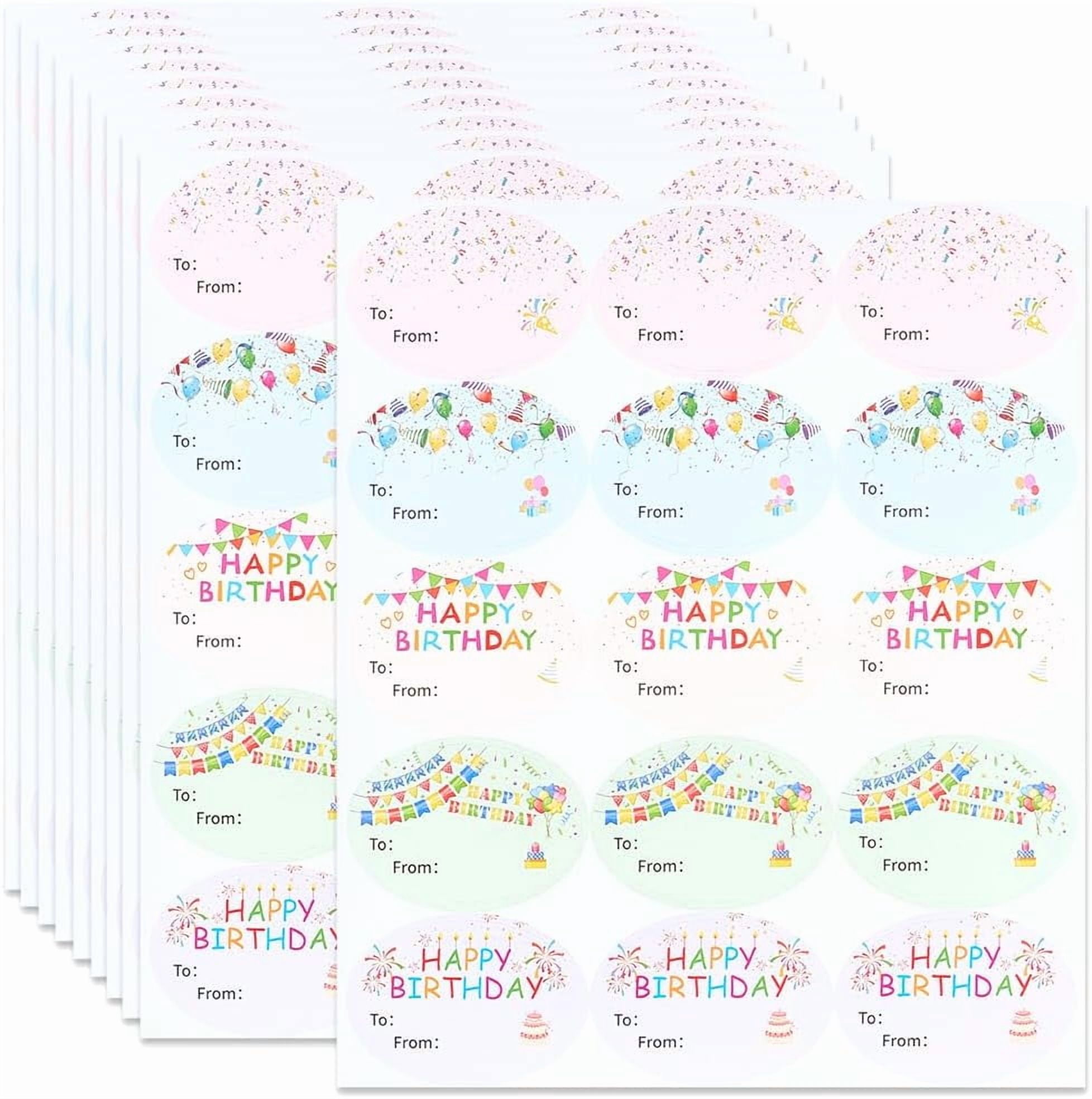 10 Sheets 150Pcs Happy Birthday Name Stickers Gift Tag Stickers to from ...