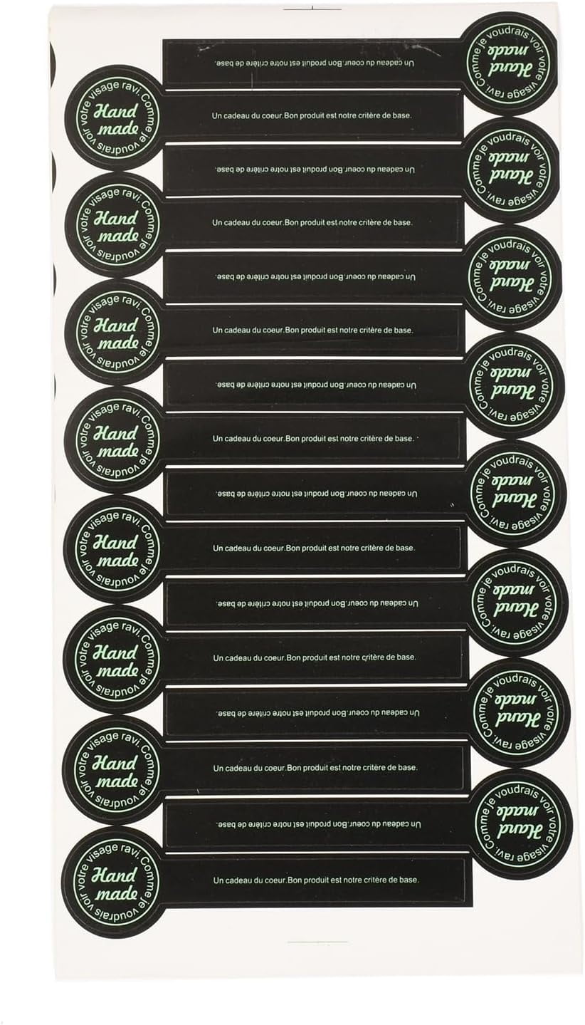10 Sheets 160Pcs DIY Sealing Stickers 25x13x0.05cm Black Paper Stickers ...