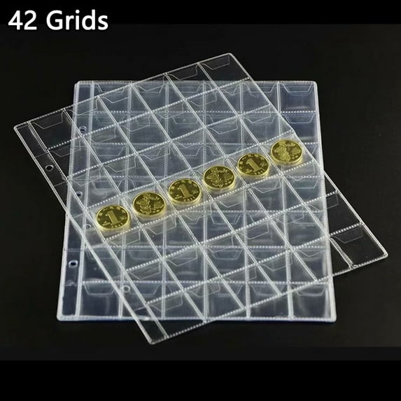 10 Sheets 20/30/42 Pockets Plastic Coin Holders Storage Collection ...