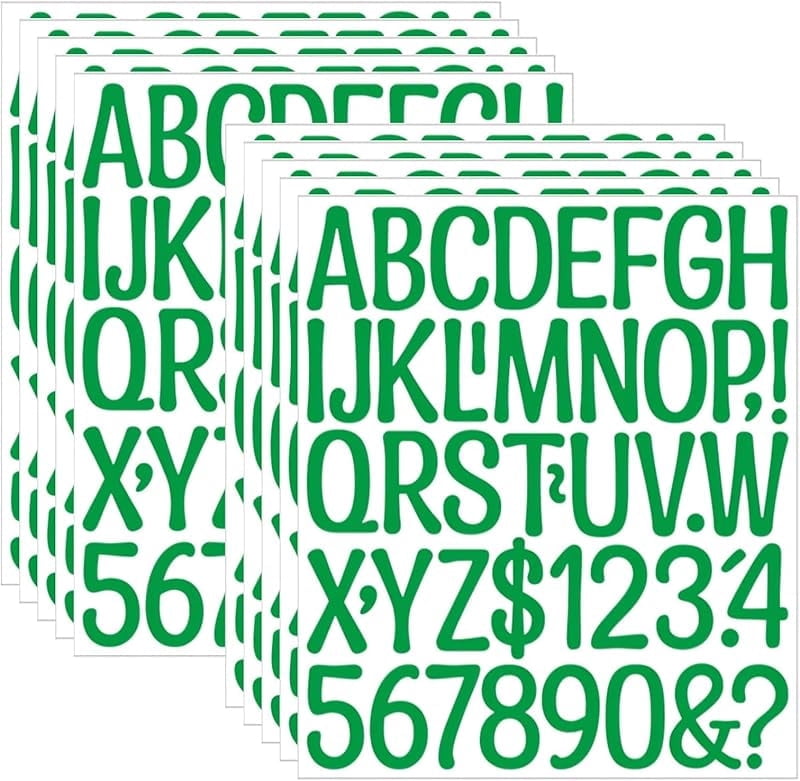 10 Sheets 470 pcs Vinyl Letters Stickers Numbers Decals,Self-Adhesive ...