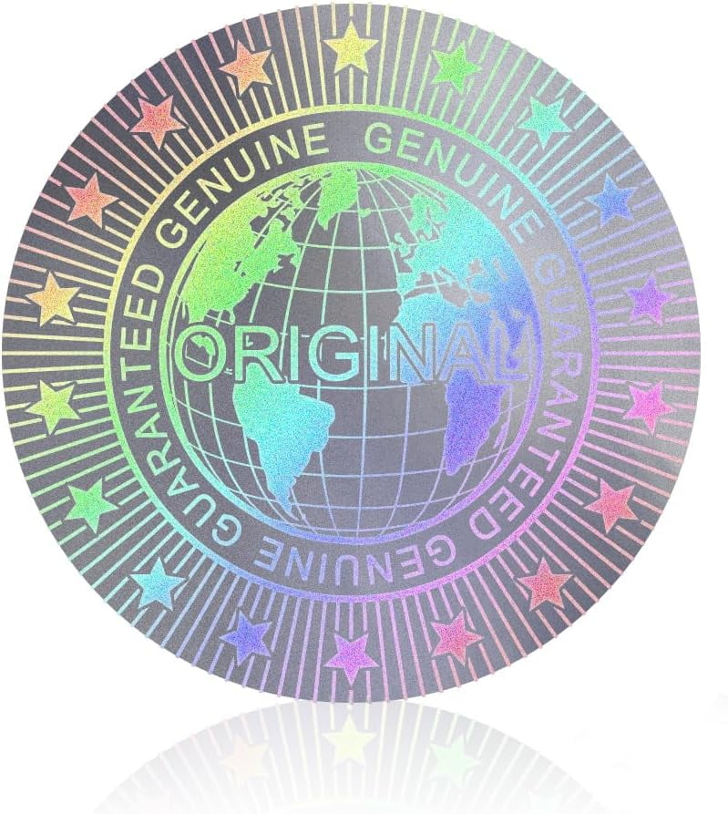 10 Sheets/490Pcs Hologram Tamper Proof Stickers with Earth and Star Pattern 0.8 Inch Self ...